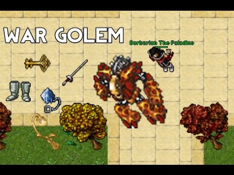 Tibia : Hunt War Golem + TS (Hunt Cash) // Barbarian - YouTube