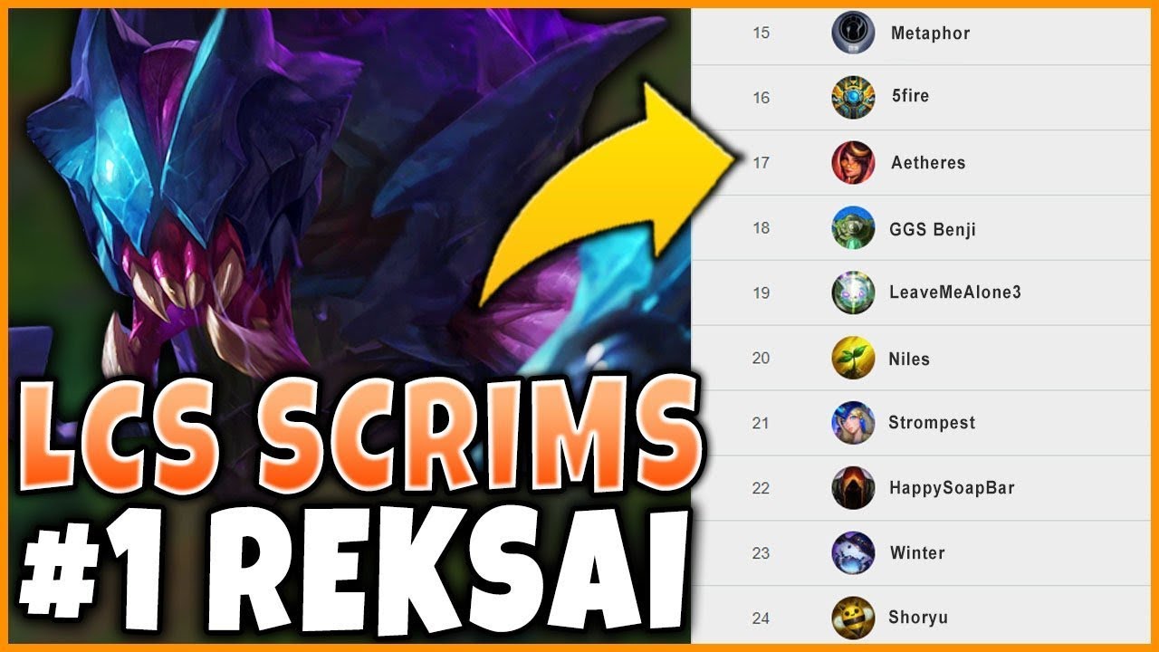 CHALLENGER REK'SAI PLAYS LCS INHOUSE GAMES WITH THE BEST OF NA - League ...