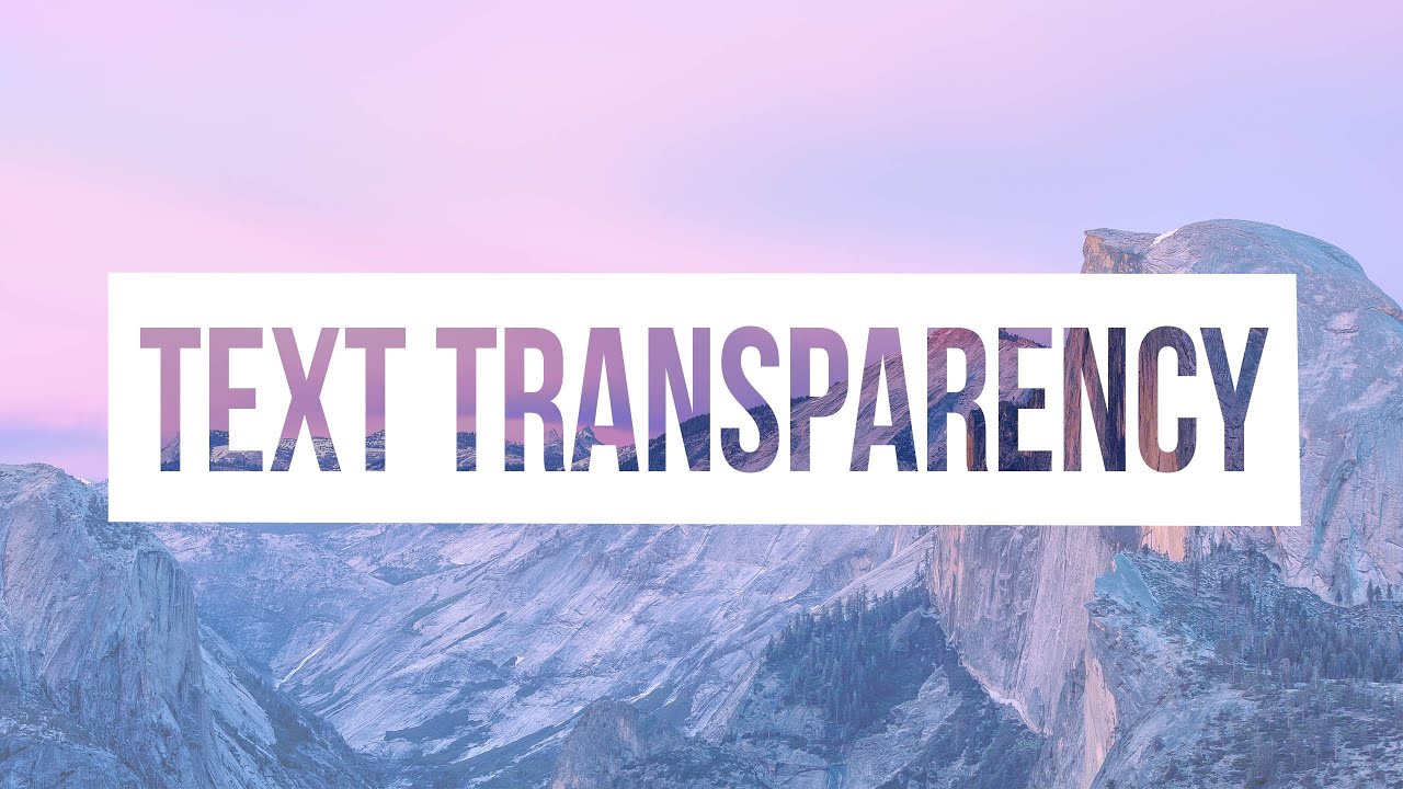Cool Text Transparency Effect in Photoshop! - YouTube
