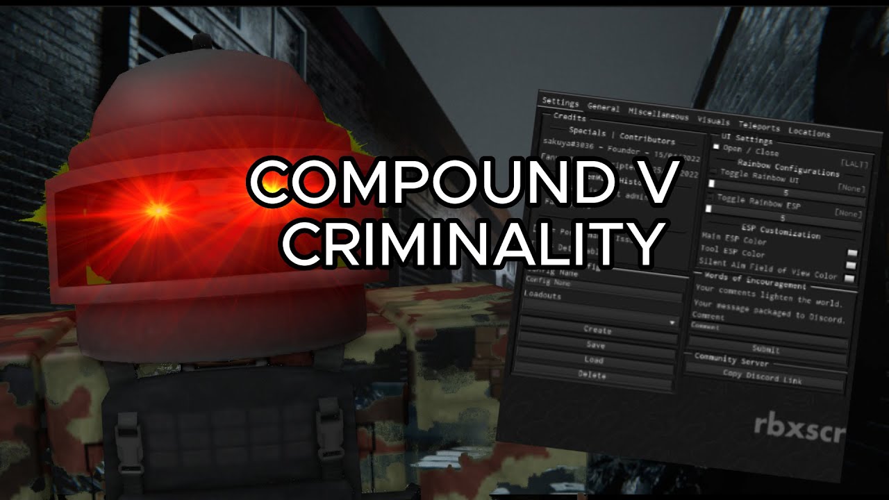 Using compound v with inf stamina and silent aim criminality update ...