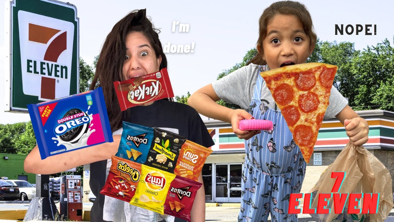 24 hours only eating 711 food! challenge! - YouTube