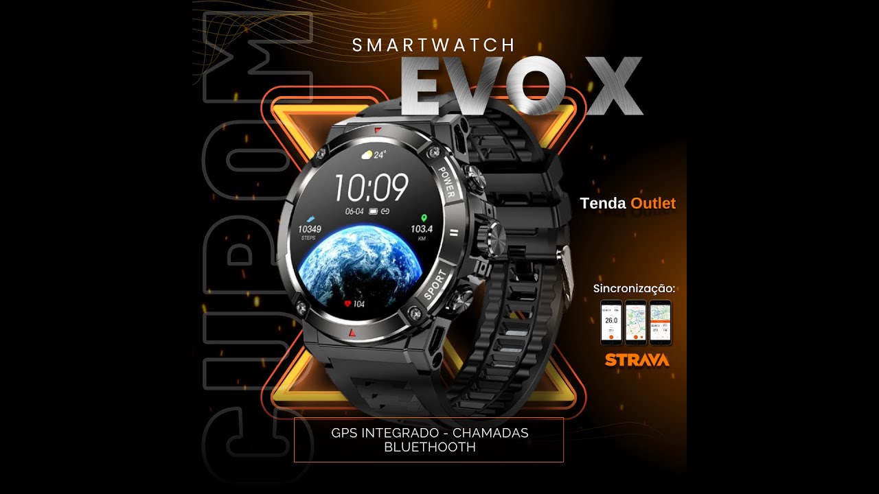 Smartwatch EVO X. GPS Integrado Conexão Strava - YouTube