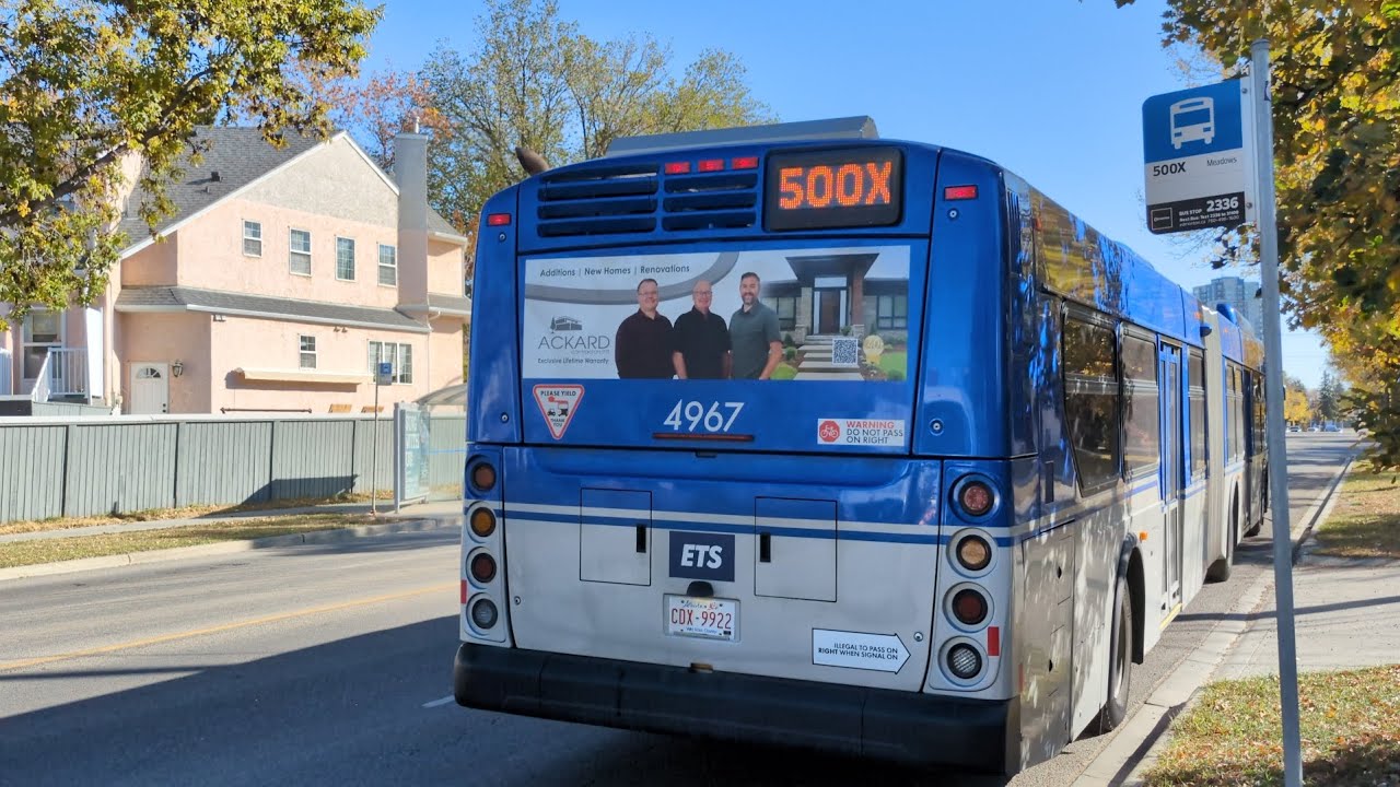 ETS Bus 2019/20 New Flyer XD60 #4967 On 500X Meadows Express - YouTube