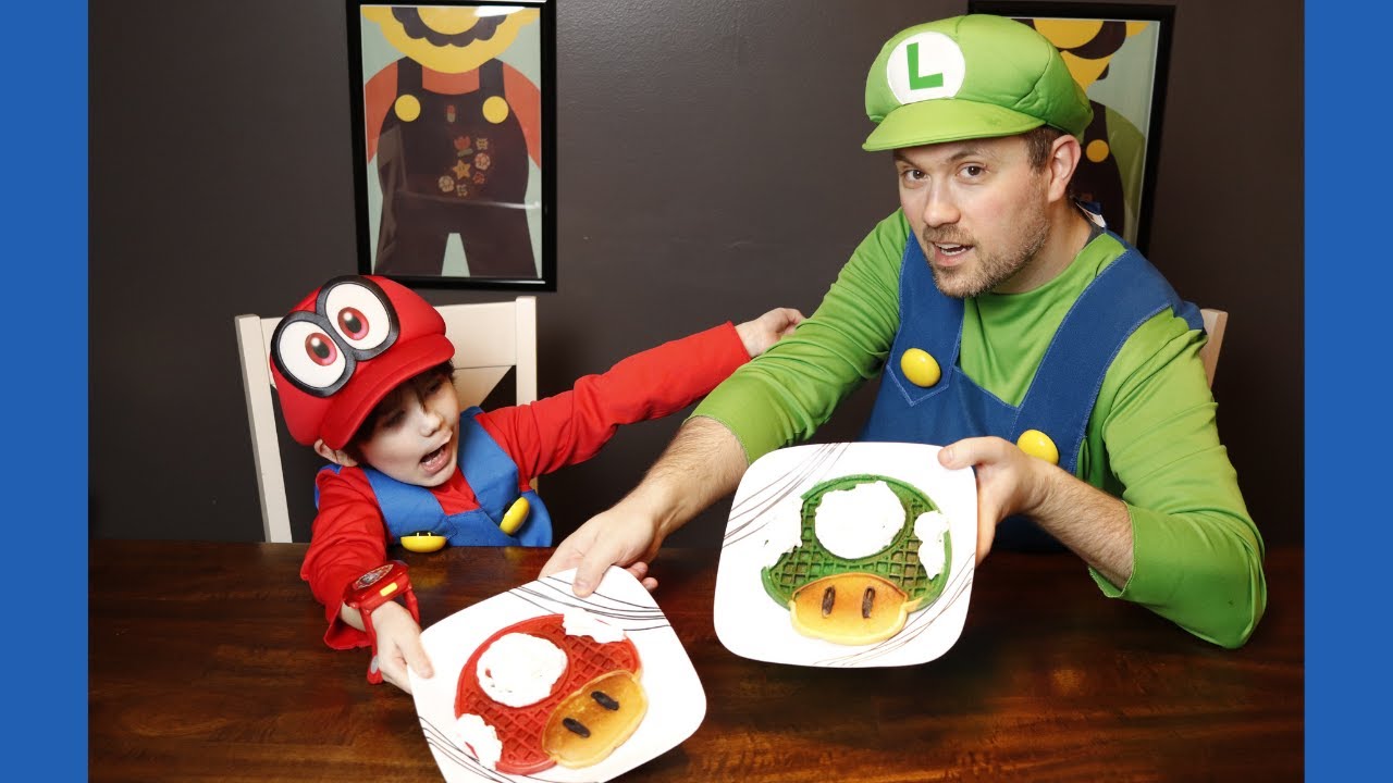 How to Make Super Mario Mushroom Waffles - YouTube