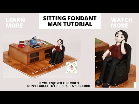 Fondant Man| How To Make A Fondant Sitting Man| Easy Man Cake Topper ...