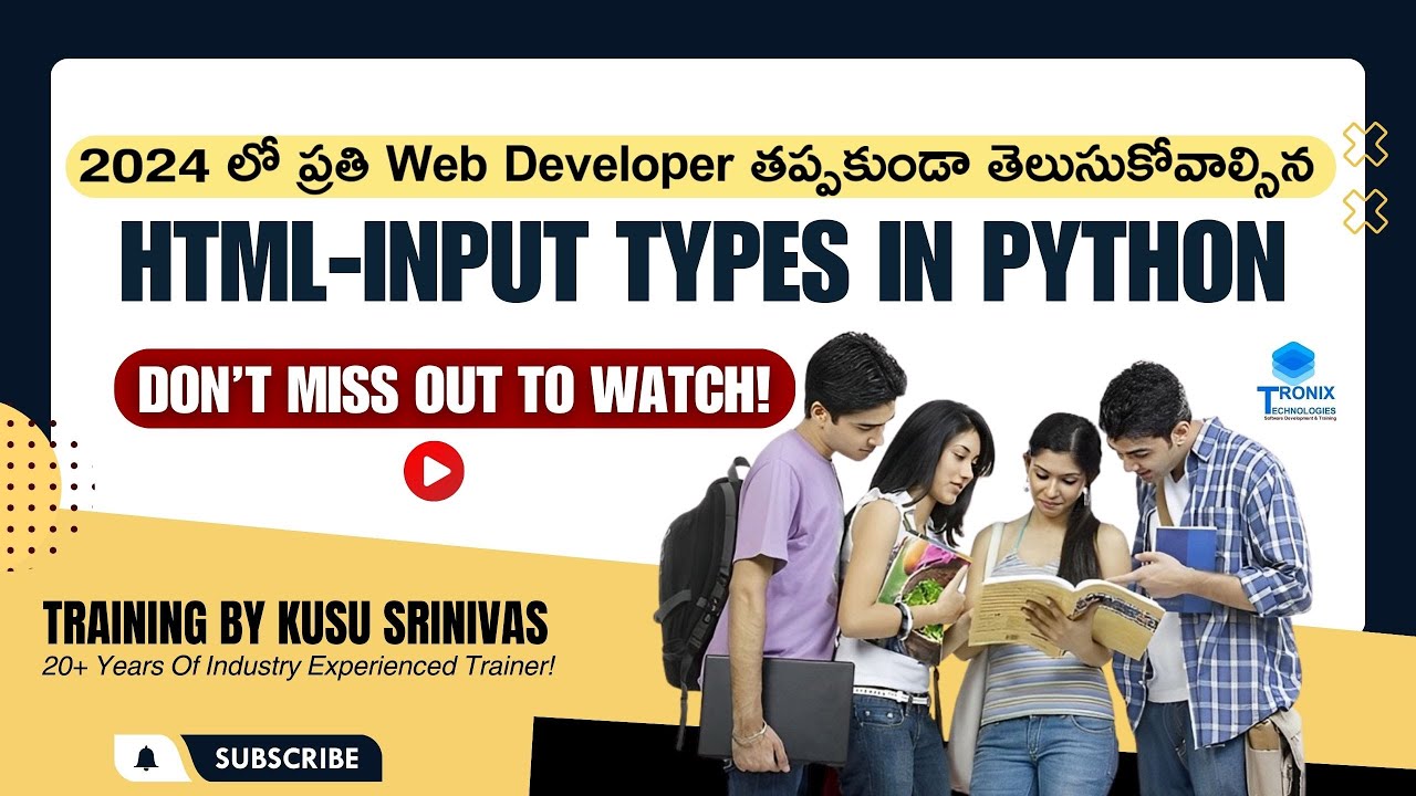 Input Types In Html Python Telugu Classes Python Training In 2296