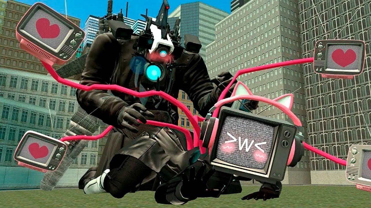 GIANT TV WOMAN STUCK! TV MAN BOSS VS SKIBIDI TOILET IN GARRYS MOD - YouTube