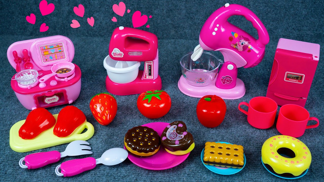 33 Minutes Satisfying with Unboxing Cute Pink Toy Kitchen Playset ...