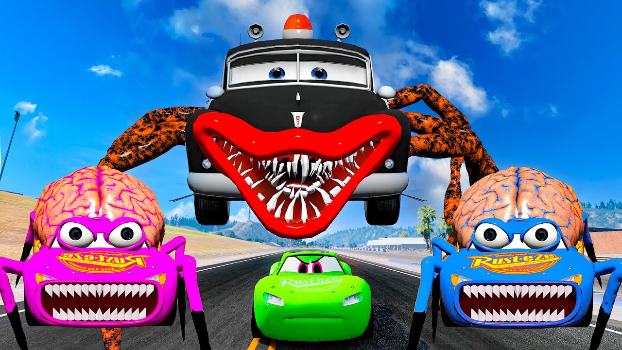 Epic Escape From The Lightning McQueen Demons Eater & Toy Car Eater ...