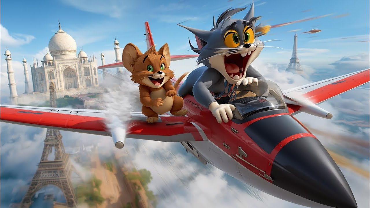 Tom and Jerry Sky Adventure ️🐭🐱 | Funny Kids Poem | Cartoon Plane Story ...