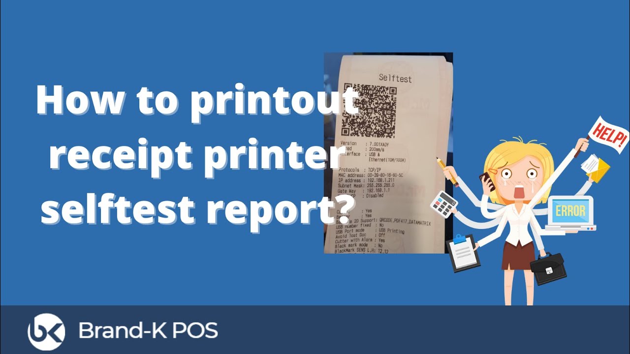 FAQ - How to printout receipt printer selftest report? - YouTube
