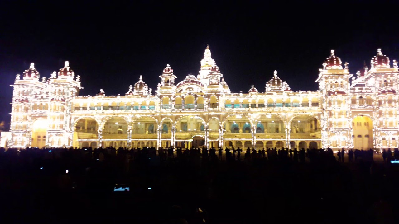 Mysore Palace Night View - YouTube