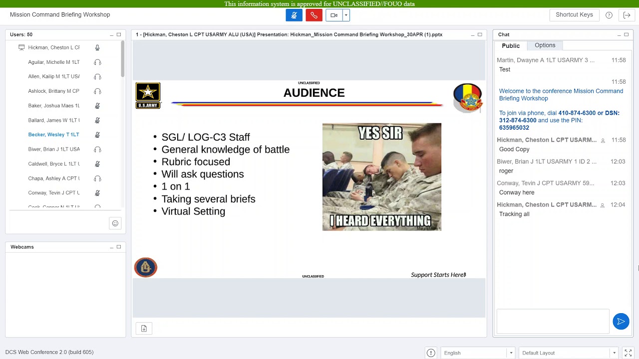 Briefing Workshop #1: Mission Command Brief Overview, April 30, 2020 ...