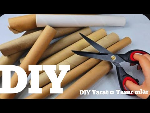 Karton rulo ile ne yapabilirim/kolay geri dönüşüm fikirleri #diy #recycledar#organizer #kendinyap
