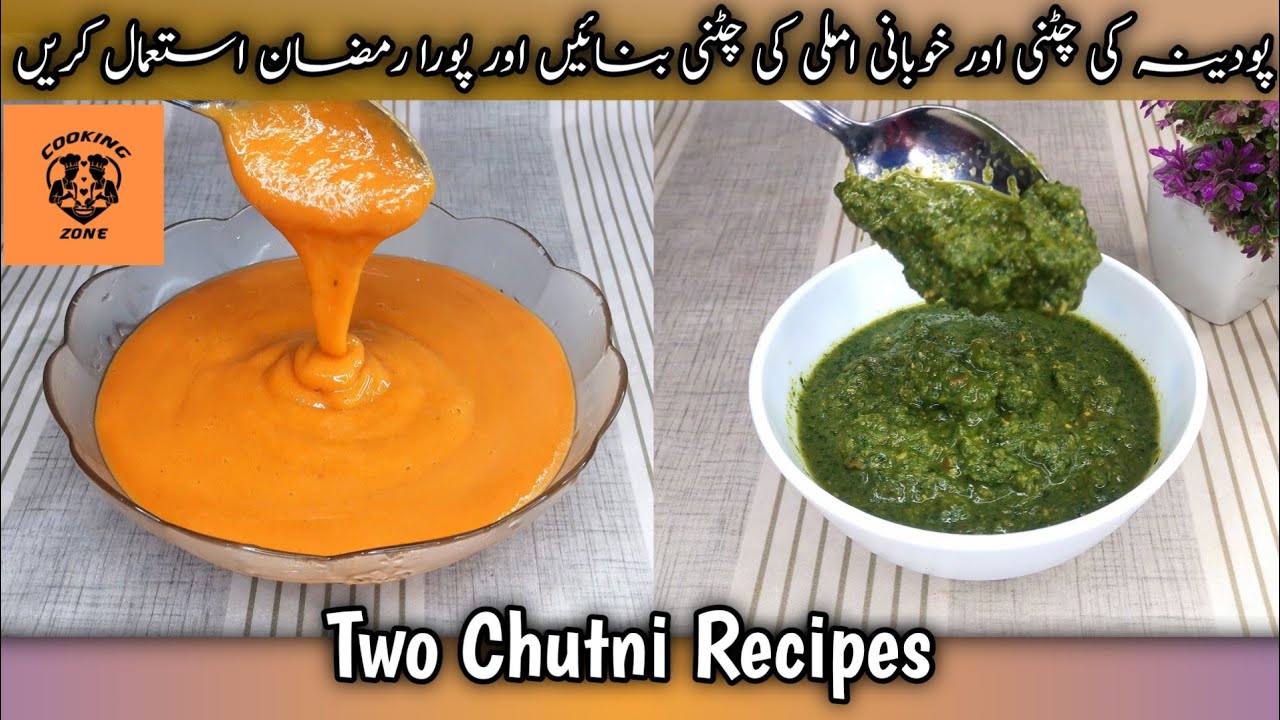 Khubani Or Imli Ki Chutni | Podina Ki Chutni | Chutney Recipe For ...
