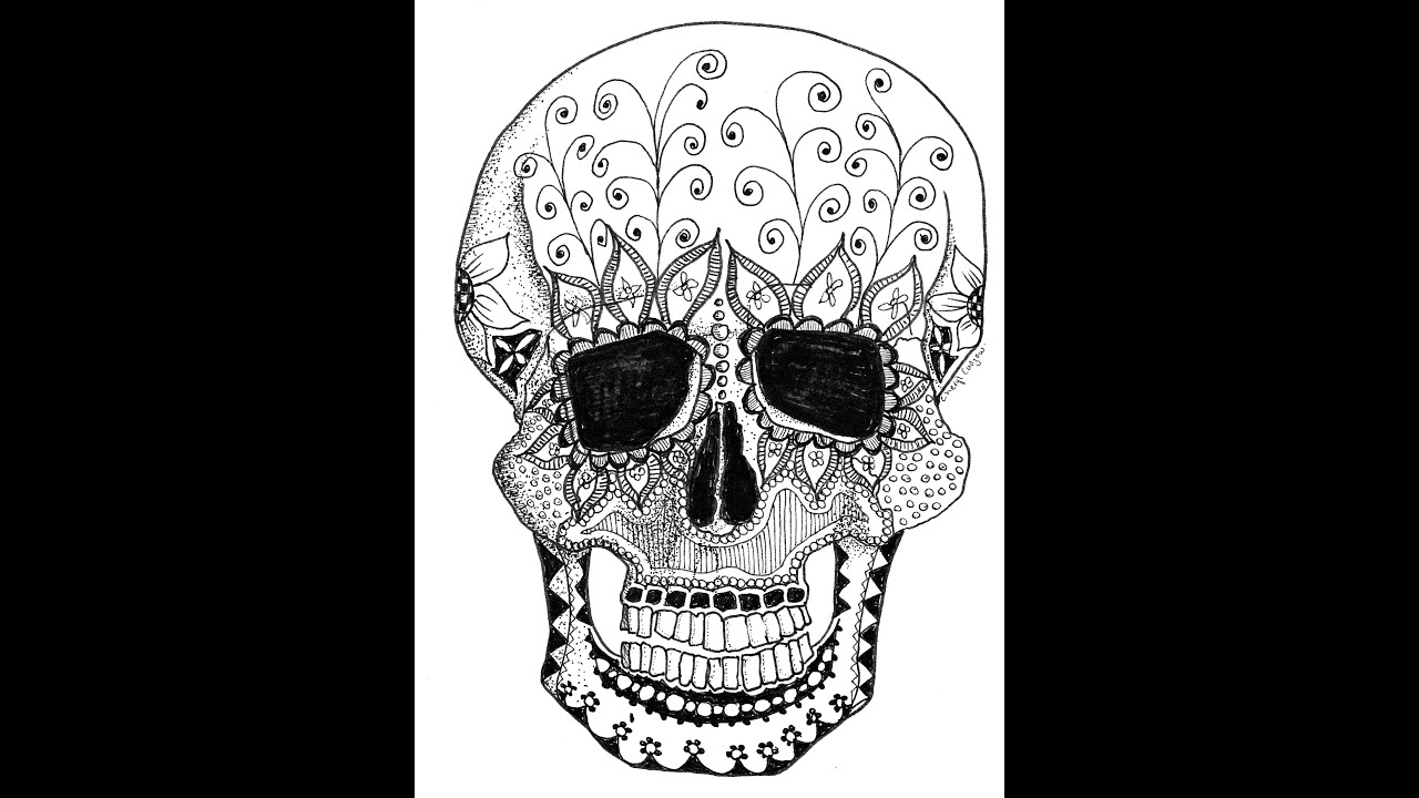 Doodle Art Tutorial Four~Day of the Dead - YouTube