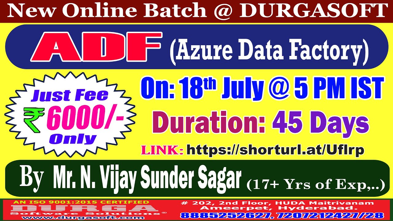 ADF (Azure Data Factory) Online Training @ DURGASOFT - YouTube