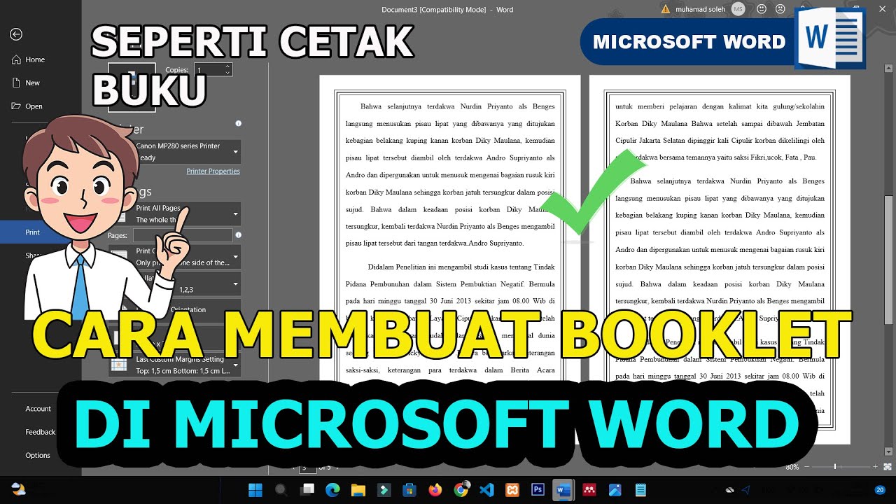 CARA MEMBUAT BUKU (BOOKLET) DI WORD - YouTube