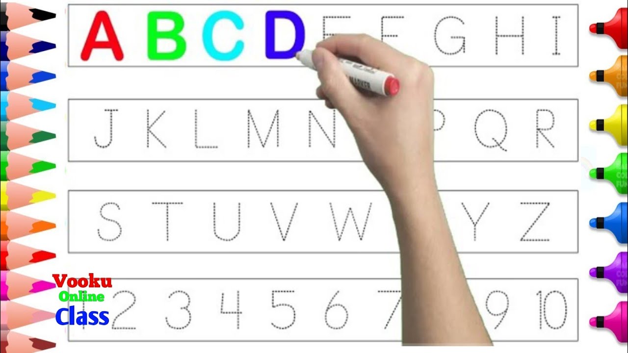 Learn A TO Z ALPHABET , Painting & Colouring for kids,Draw, Paint and ...