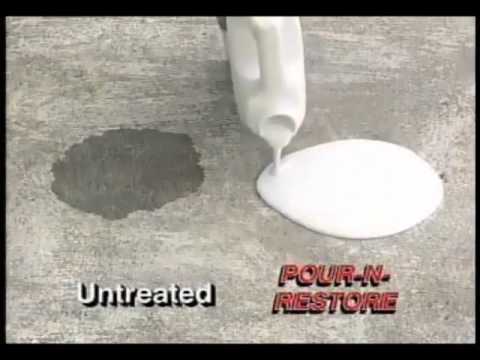 Pour N Restore Concrete Oil Stain Remover - YouTube