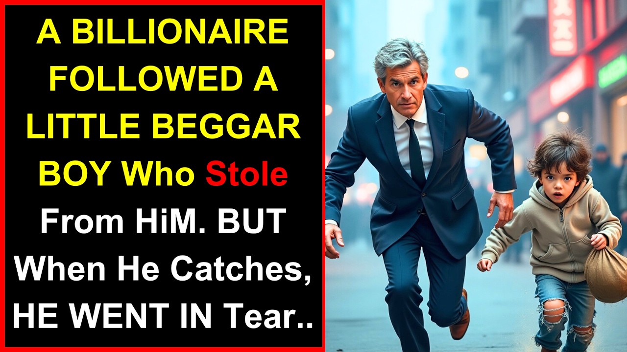 A BILLIONAIRE FOLLOWED A LITTLE BEGGAR BOY WHO STOLE FROM HIM. BUT WHEN ...