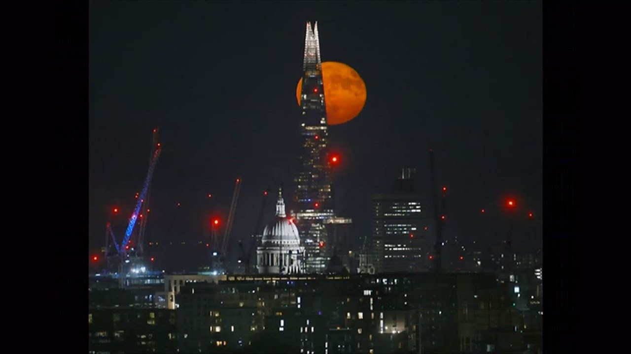 Strawberry Moon seen across England last night (UK) - YouTube