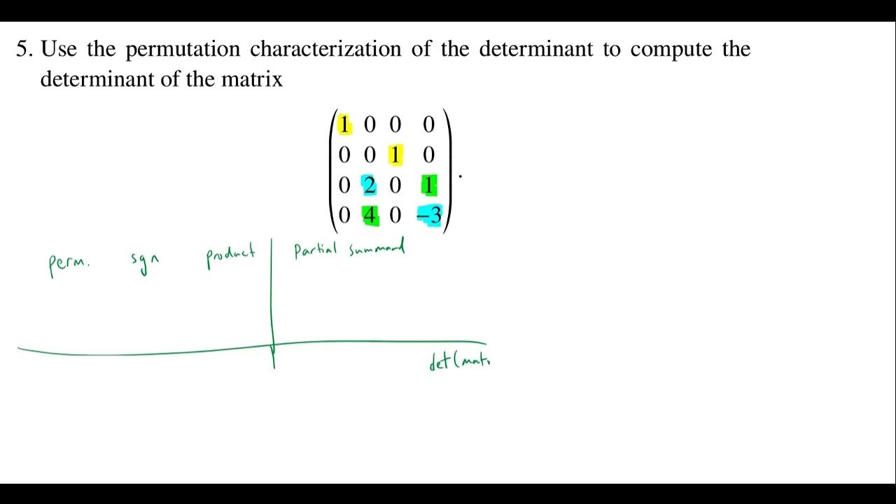 The determinant via permutations - YouTube
