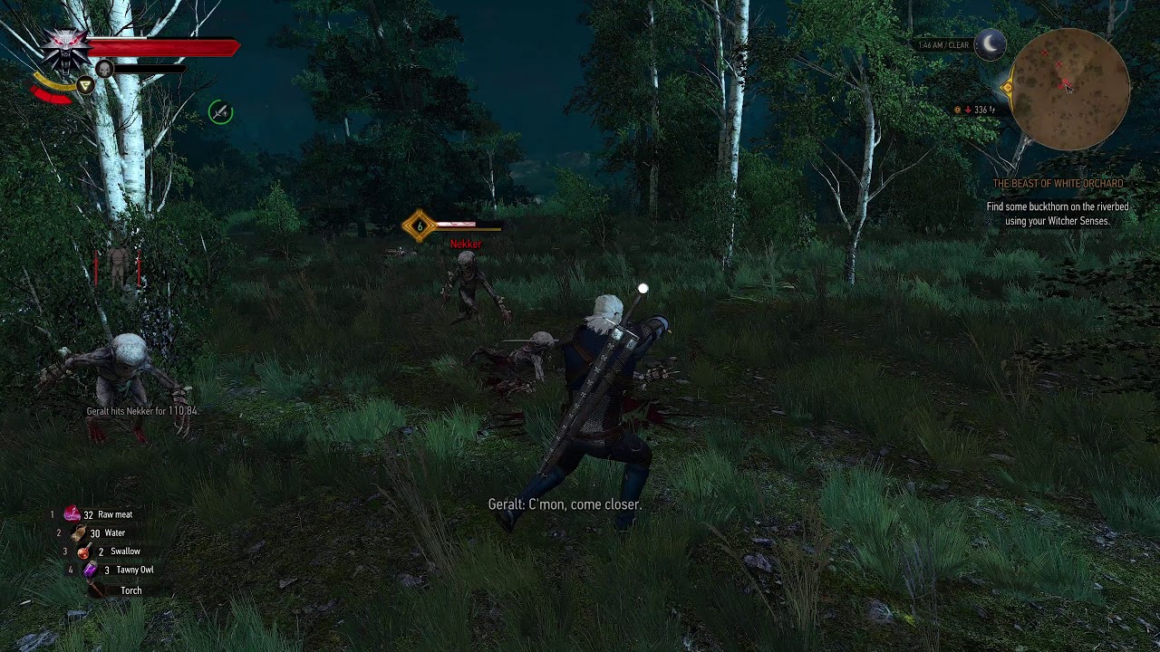 The Witcher 3: Geralt vs White Orchard nekkers - YouTube
