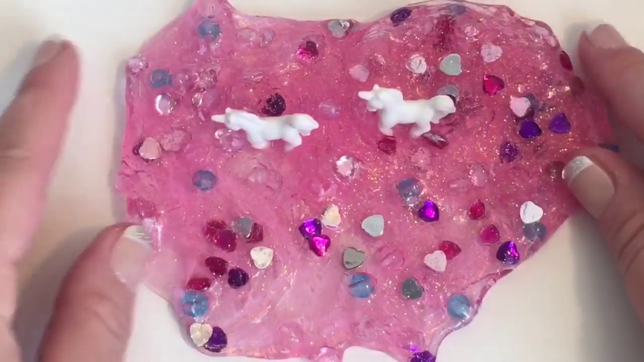 Unicorn Slime with stones - YouTube