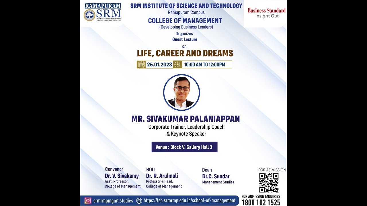 SRM Management Studies - MBA - Guest lecture - YouTube