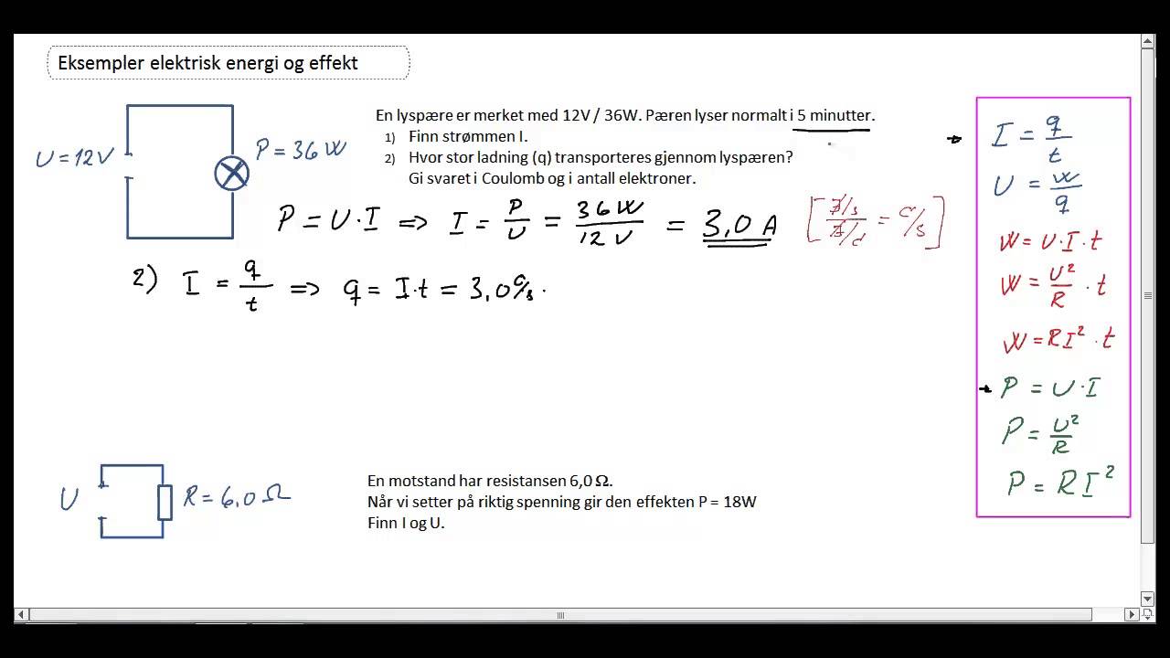 Eksempler: Elektrisk effekt - YouTube