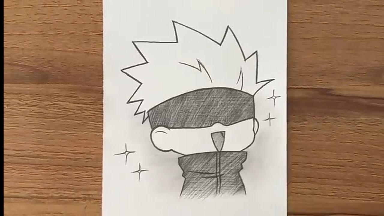 how to draw kid gojo satoru / easy drawing for beginners / best anime ...
