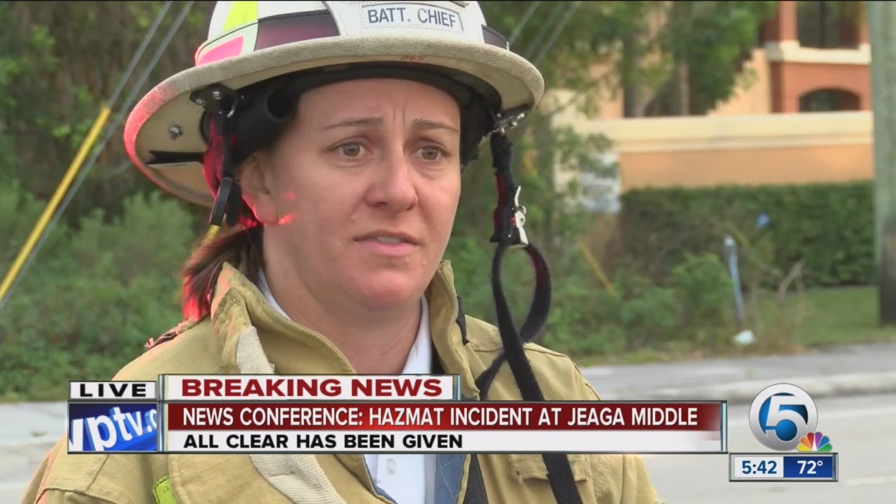 News conference: Hazmat incident at Jeaga Middle School - YouTube
