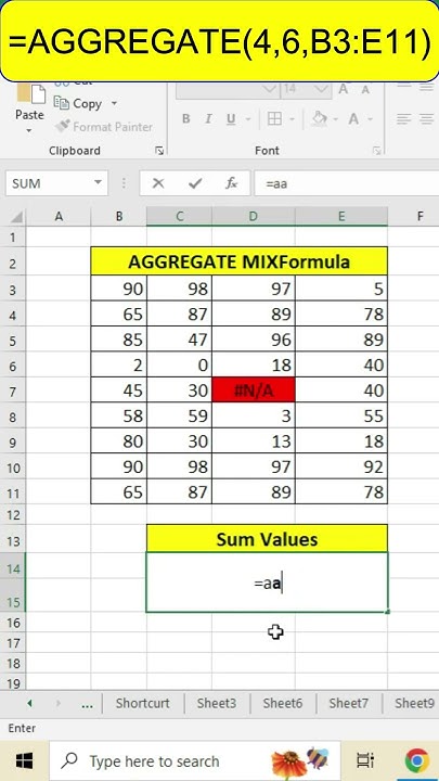 AGGREGATE + MAX Formula USE || #exceltips #exceltricks - YouTube
