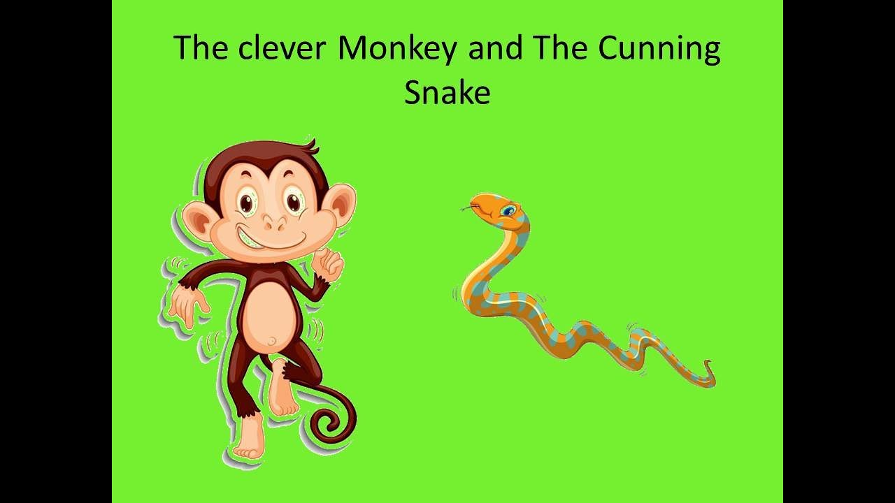 The clever Monkey and The Cunning Snake//kids story in English//short ...