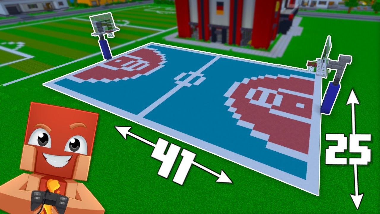 Minecraft Tutorial | So baust du deinen eigenen Basketballplatz! - YouTube