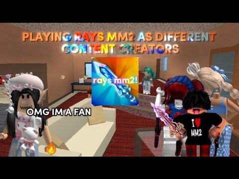playing rays mm2 as different content creators!!pt 1 - YouTube