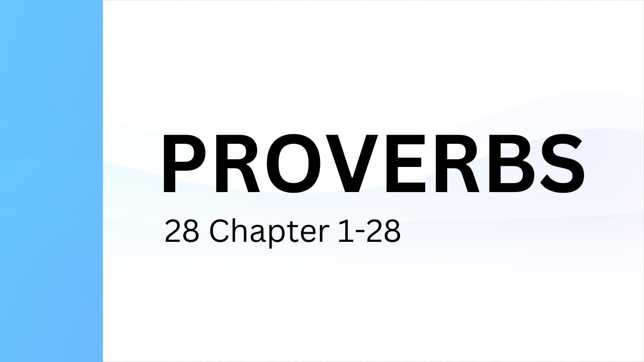 Proverbs Chapter 28 | Holy Bible - Indian Sign Language Version (ISLV) - YouTube