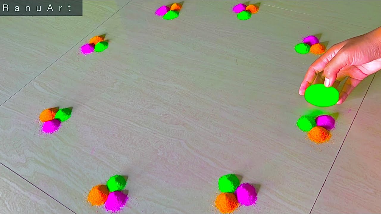 Easy & Simple creative Rangoli/Simple Rangoli Design for Navratri ...