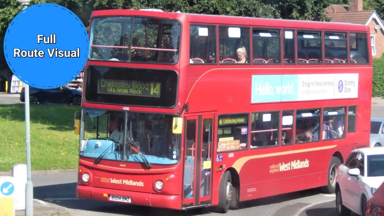 National Express West Midlands 14 Full Route Visual- Chelmsley Wood to ...