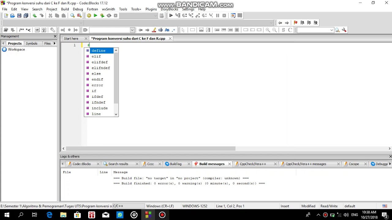 Program konversi suhu dari Celcius ke Reamur dan Fahrenheit - YouTube