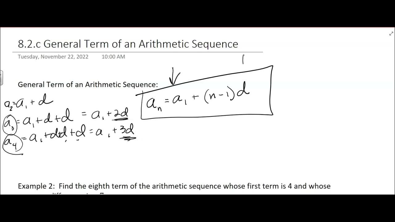 8.2.c General Term of an Arithmetic Sequence - YouTube