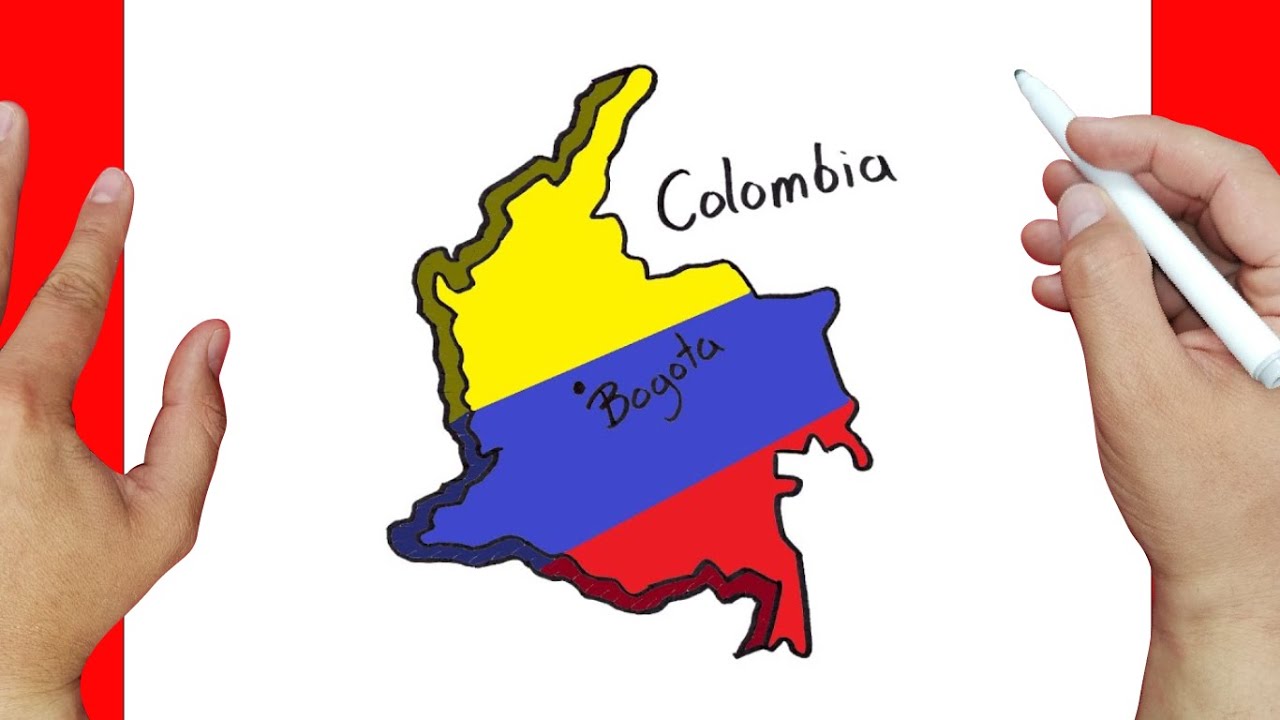 How to draw THE MAP OF COLOMBIA step by step - YouTube