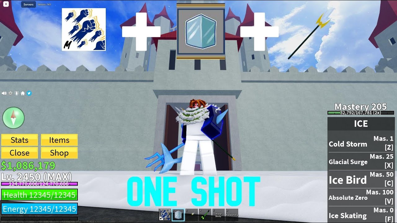 How to do a one shot ice combo in Blox Fruits - YouTube