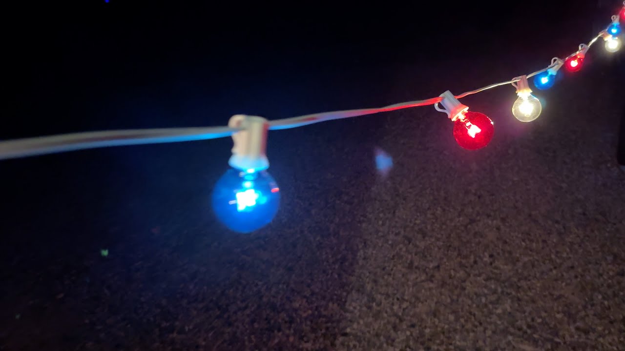 Red White and Blue Lights,25Ft 4th of July Lights String with 27 G40 ...