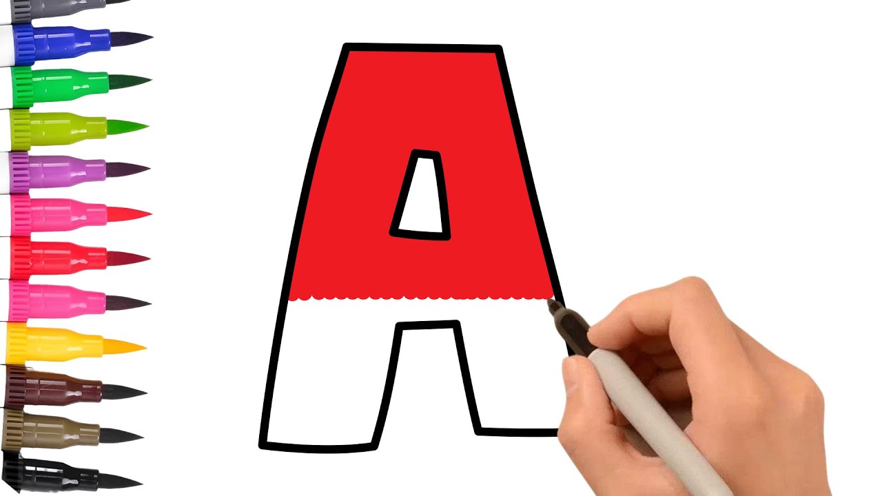 How To Draw Alphabet Letter A - Z | Learn Alphabet ABC | Easy Drawing ...