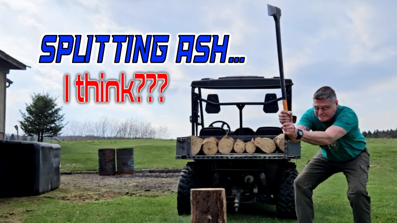 First time splitting Ash Fiskers 36" Splitting Axe - YouTube