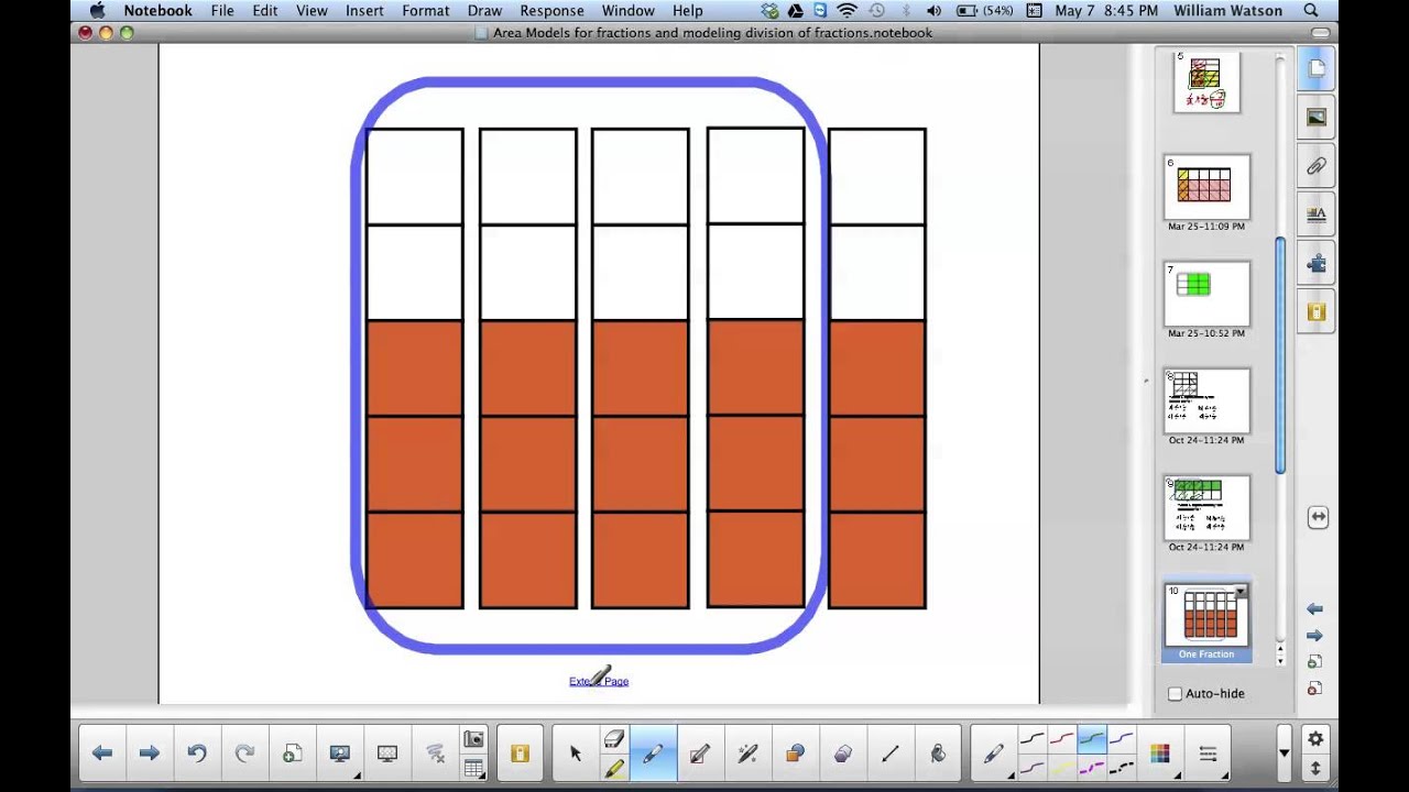 Modeling Fraction Operations on Smart Notebook - YouTube