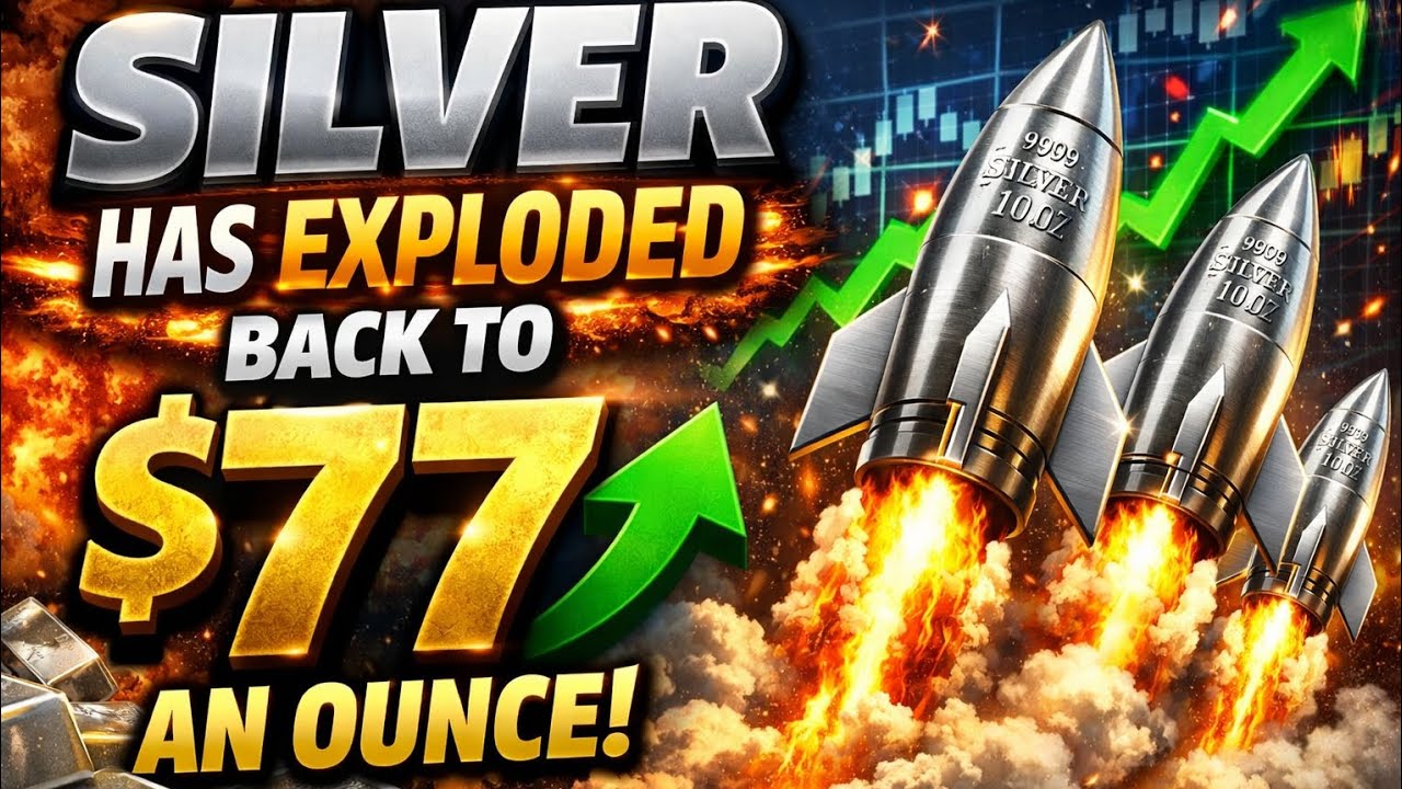 silver rumbles back to $77 - YouTube