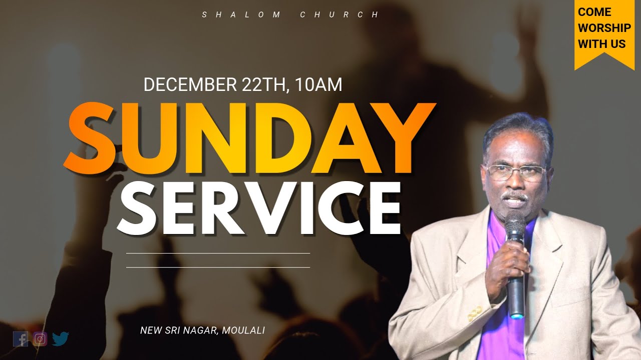 Sunday Service Live | 22th DEC 2024 || Bishop. Jacob Prasad - YouTube
